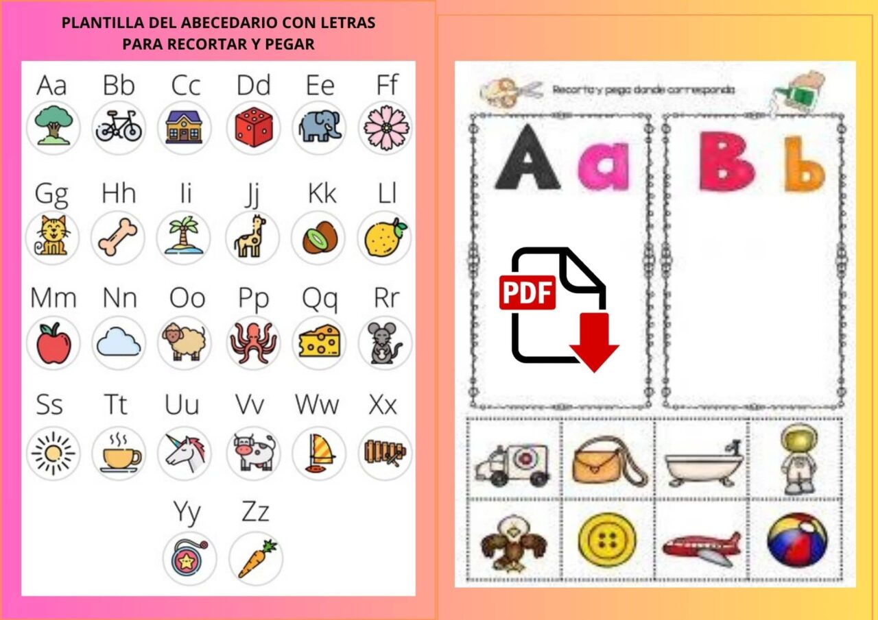 Plantillas del Abecedario para Recortar y Pegar - Materiales Didacticos