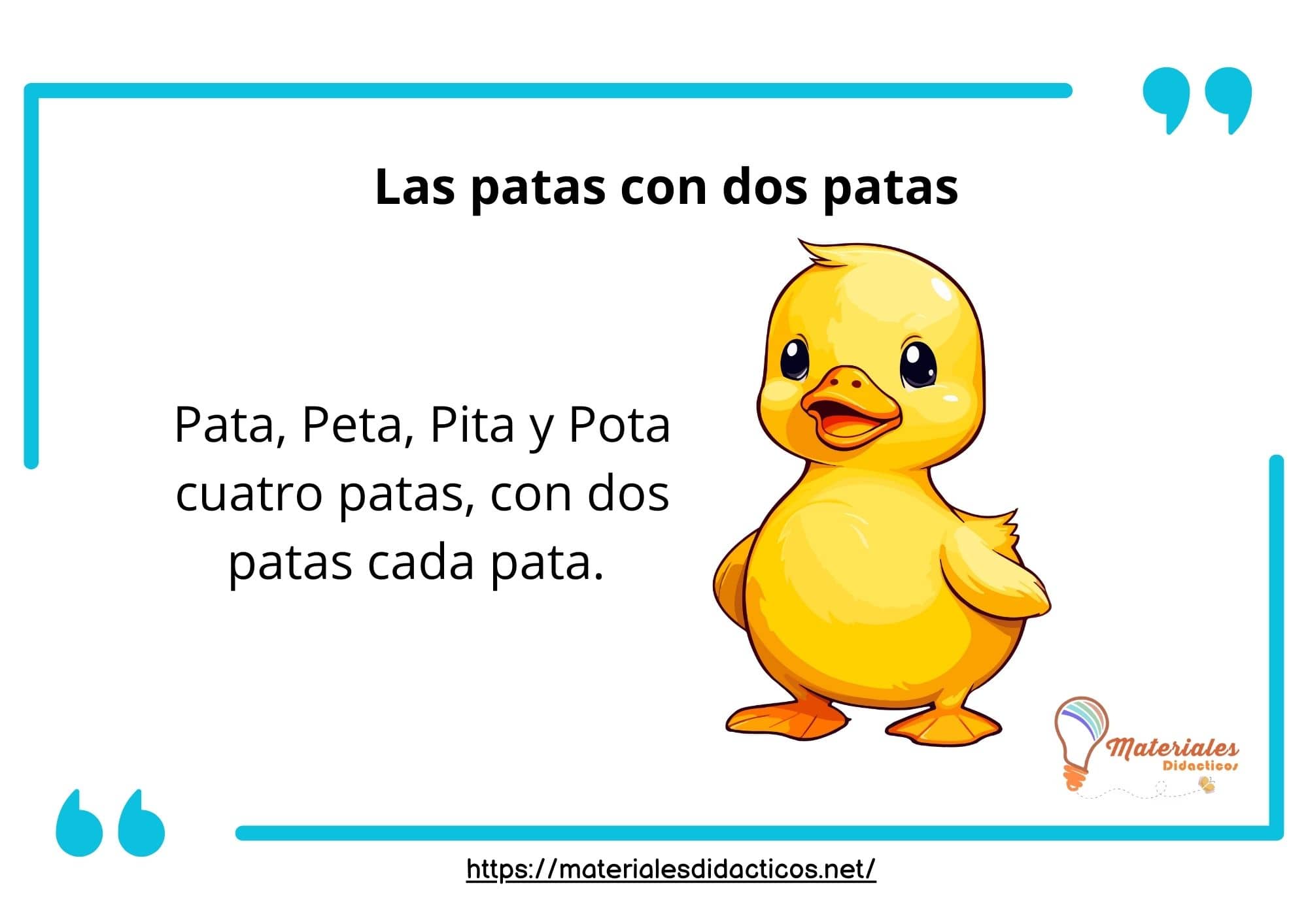 Trabalenguas cortos para ninos - Materiales Didacticos